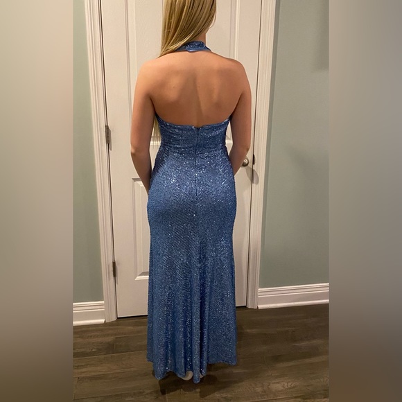 Morgan & Co. | Dresses | Light Blue Sequence Prom Dress | Poshmark